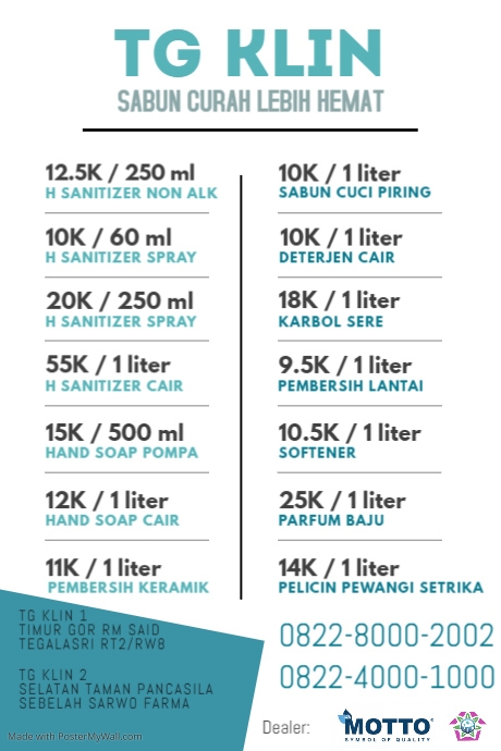 Copy of Salinan Price list Template | PosterMyWall