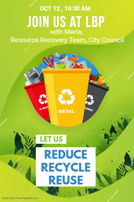 Recycling and Environmental Awareness Poster | PosterMyWall