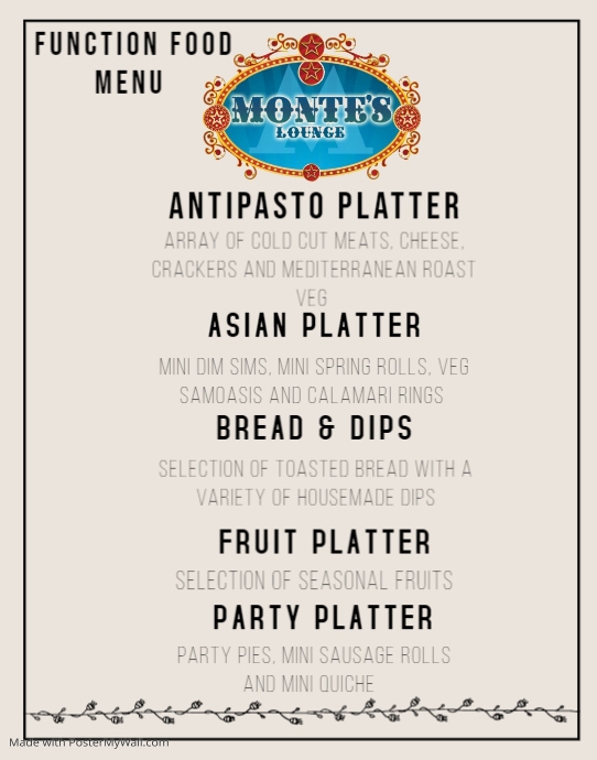 Copy of montes function food | PosterMyWall