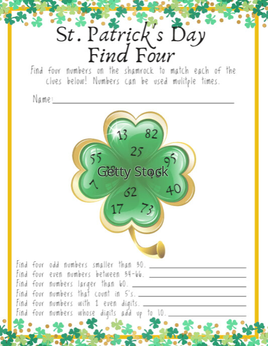 St_Patricks_Find_Four_Game | PosterMyWall