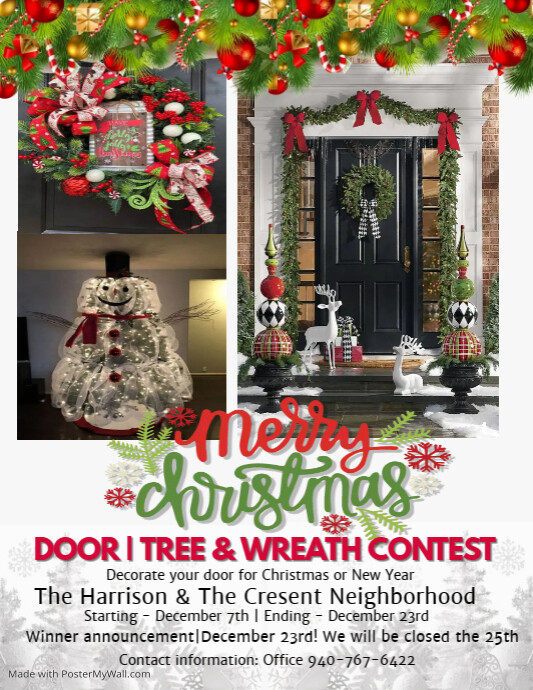 Christmas door decoration | PosterMyWall