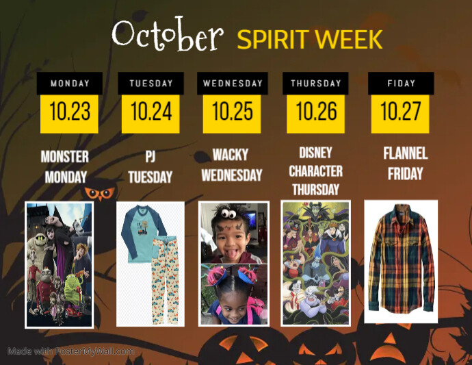 Halloween Spirit week Flyer Template | PosterMyWall