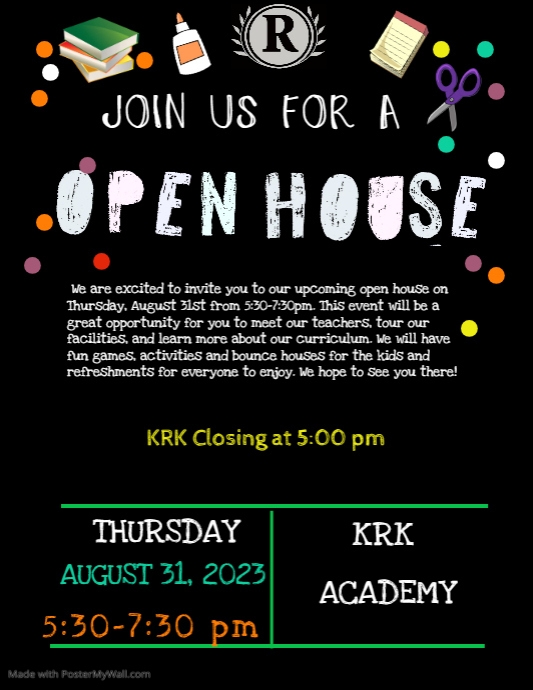 BACK TO SCHOOL OPEN HOUSE FLYER | PosterMyWall