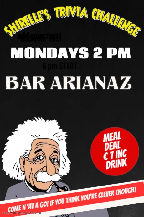 Copy of Bar Pub Quiz Trivia Night Poster Template | PosterMyWall