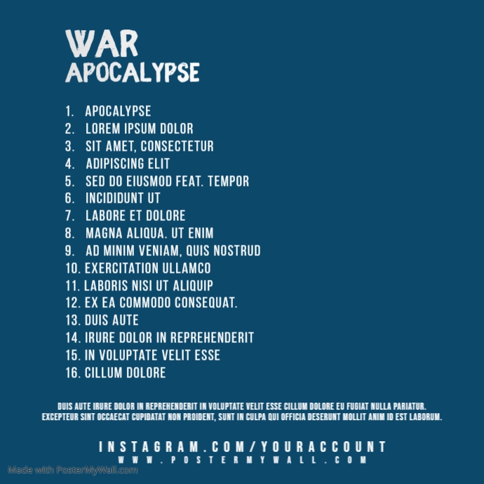 Copy of Copy of War Apocalypse Mixtape CD Cover Back Template ...