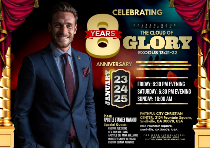 Plantilla de 8th Anniversary Celebration - The Cloud of Glory ...