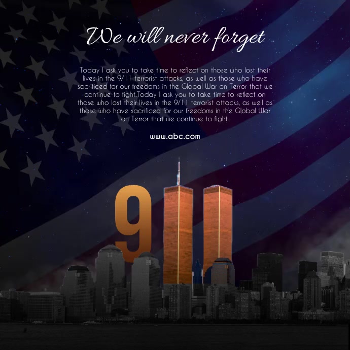 Plantilla de 9/11 Patriot Day Remembrance Template | PosterMyWall