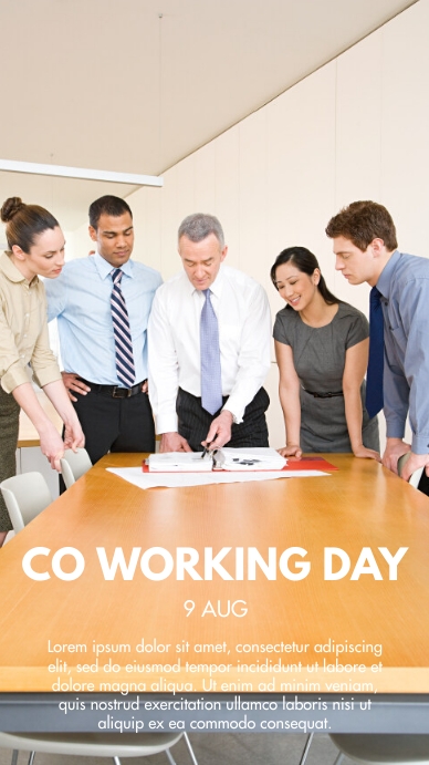 9 Aug - Co Working Day Template | PosterMyWall