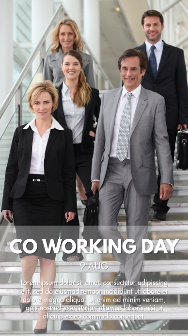 9 Aug - Co Working Day Template | PosterMyWall