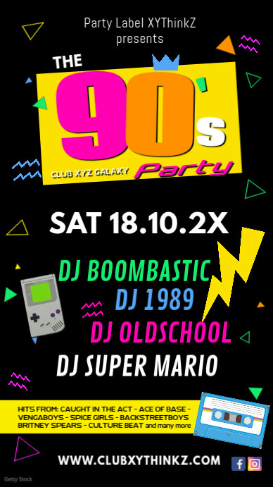 Copy of 90's Party 90er nineties event ad Retro 90er | PosterMyWall