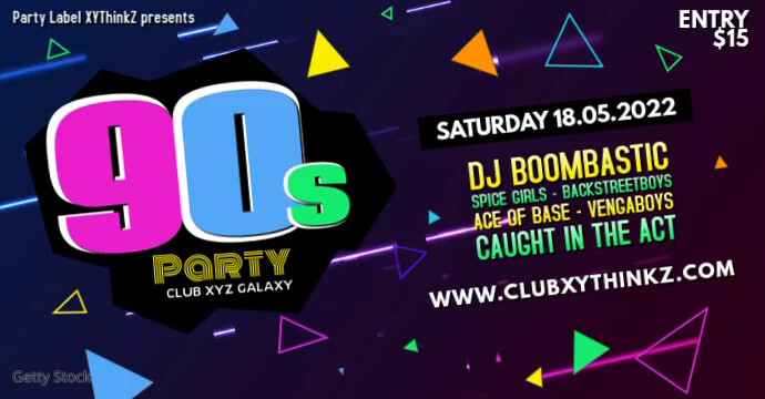 90's Party Oldschool Retro Event 90er Template | PosterMyWall