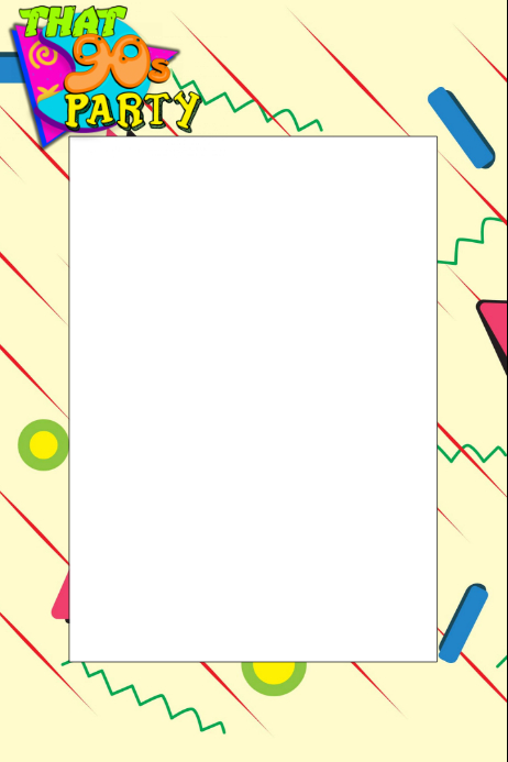 90's Party Prop Frame | PosterMyWall