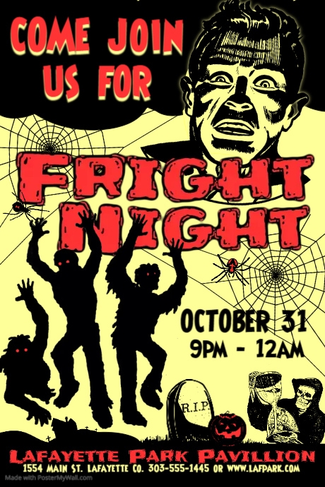 Vintage Fright Night | PosterMyWall