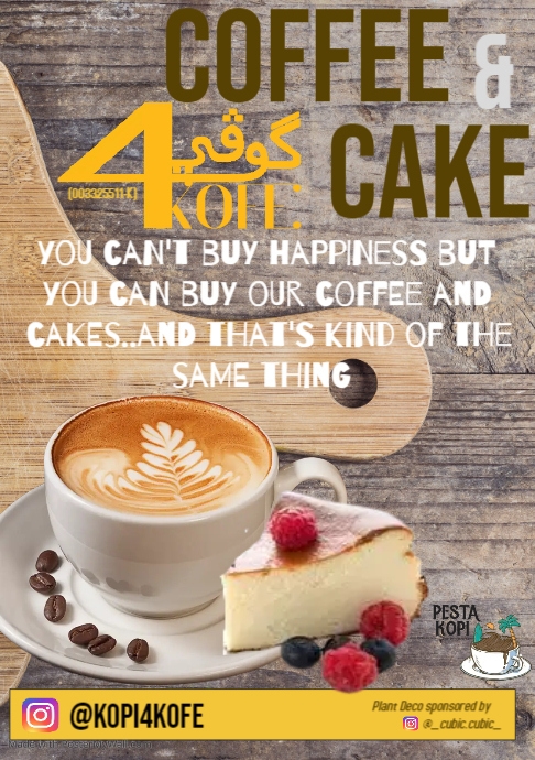 Copy of Copy of Coffee And Cake | PosterMyWall