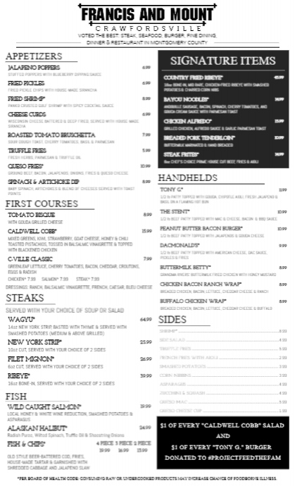 FAM Menu 5.24.2021 | PosterMyWall