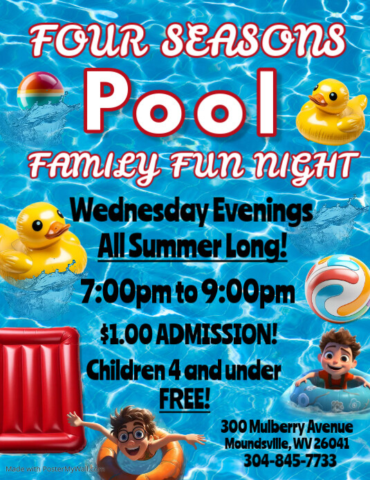 Family Night Pool Party | PosterMyWall