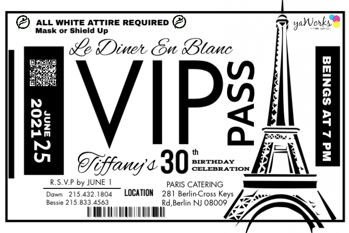 Copy of vip pass template white and dark blue colors | PosterMyWall