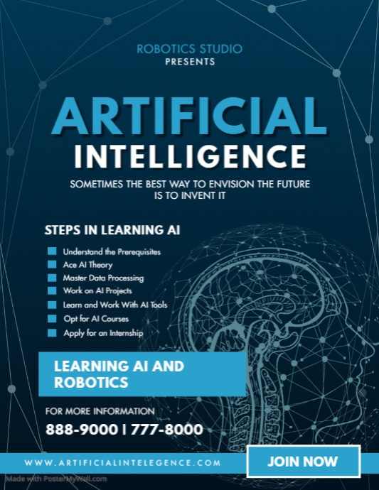 Blue Artificial Intelligence Flyer | PosterMyWall