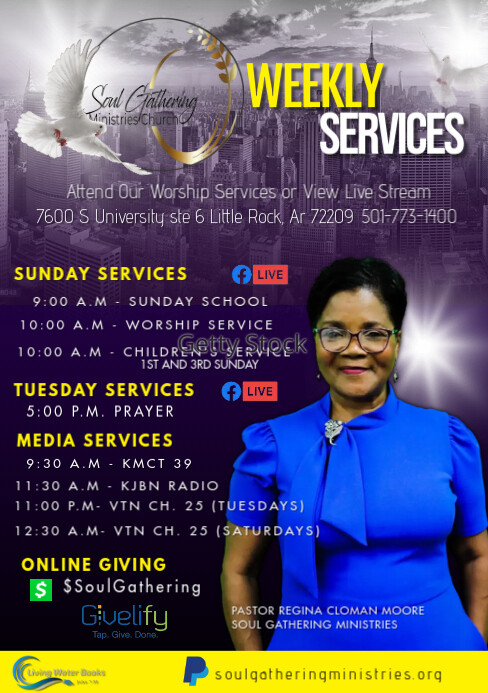 Copy of Weekly services flyer | PosterMyWall
