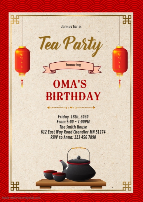 Copy of Chinese tea theme party invitation | PosterMyWall