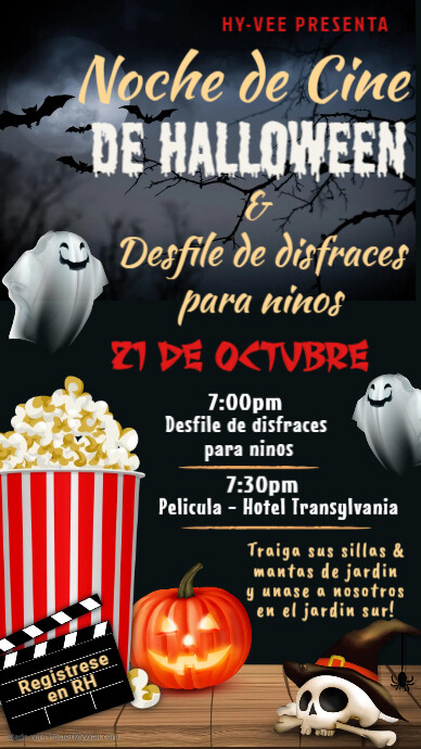 Copy of Halloween movie night - Spanish | PosterMyWall