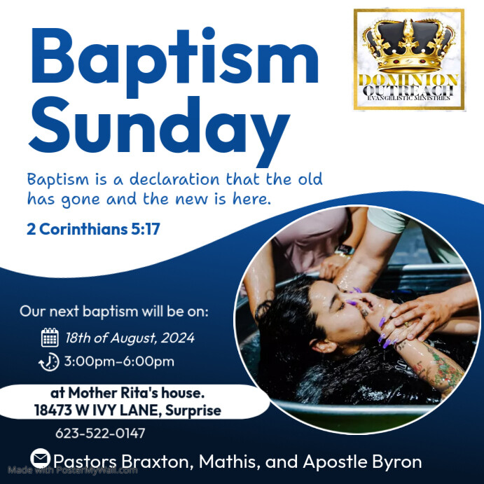 baptism Sunday | PosterMyWall