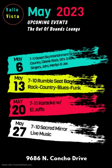 Upcoming Events Music Live Poster | PosterMyWall