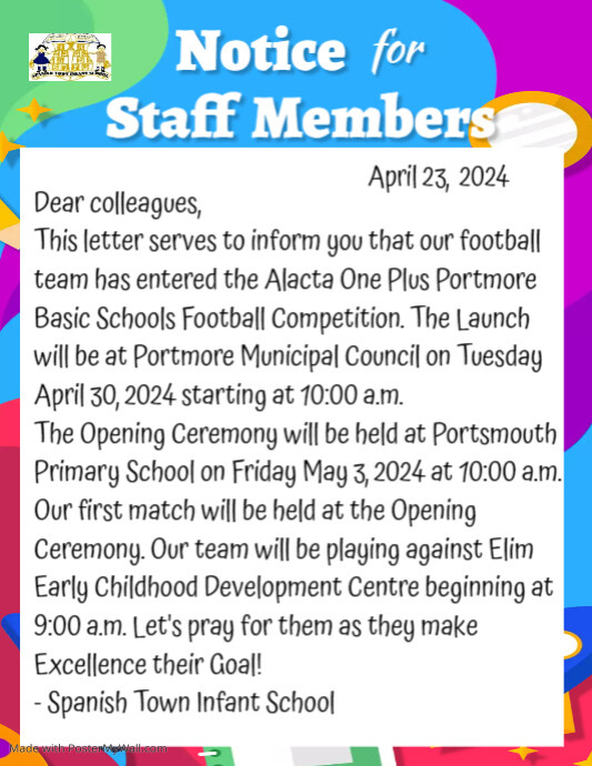 Notice for Staff Members | PosterMyWall