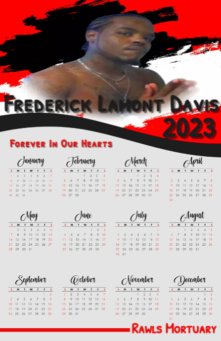 Frederick Davis Calendar | PosterMyWall