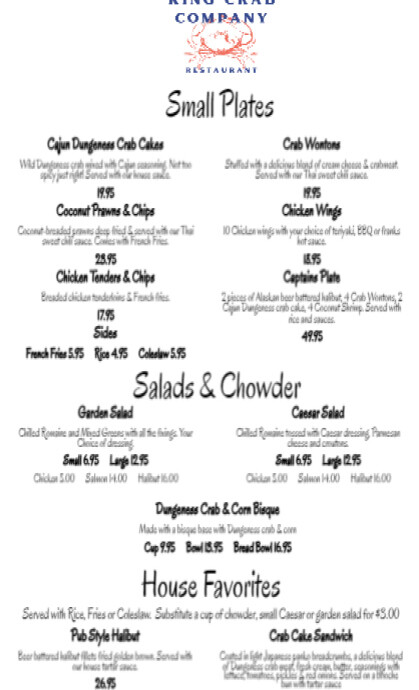 Copy of Alaska King Crab Menu 4-24 | PosterMyWall