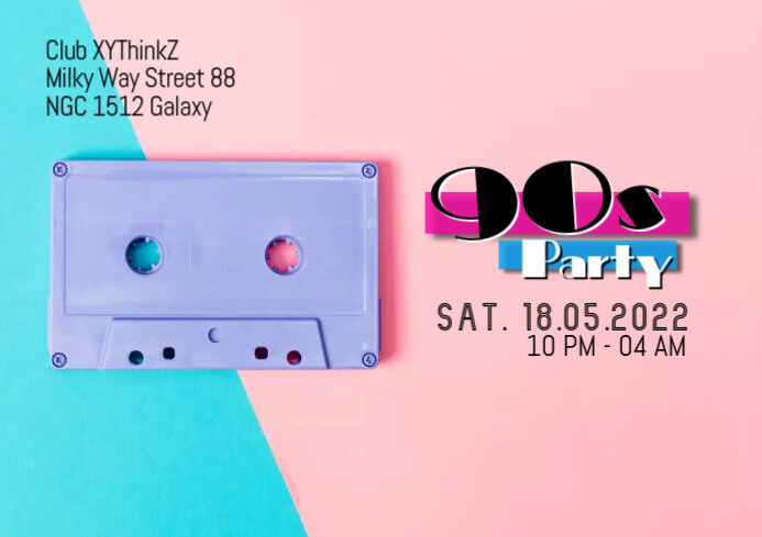 Poster Acara Pesta 90 Tahun Oldschool Retro Templat | PosterMyWall