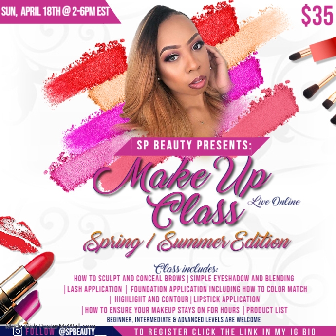 Sp beauty makeup class | PosterMyWall
