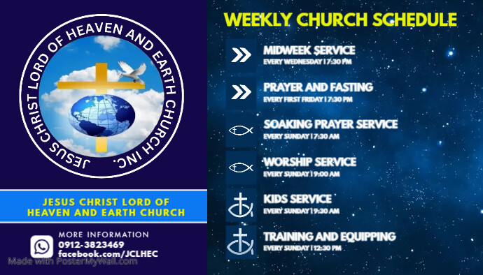 Church weekly schedule | PosterMyWall