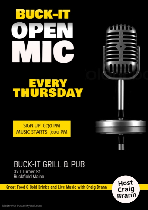 Copy of Comedy Open Mic Flyer Poster Microphone Event | PosterMyWall