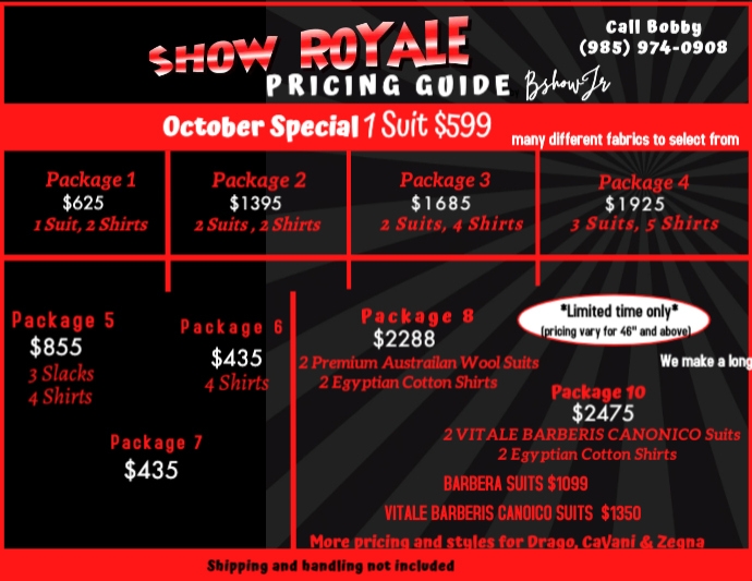 Copy of Show Royale Price Sheet | PosterMyWall