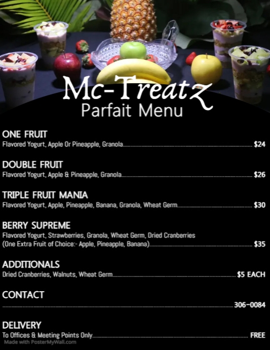 Copy of Parfait Menu | PosterMyWall