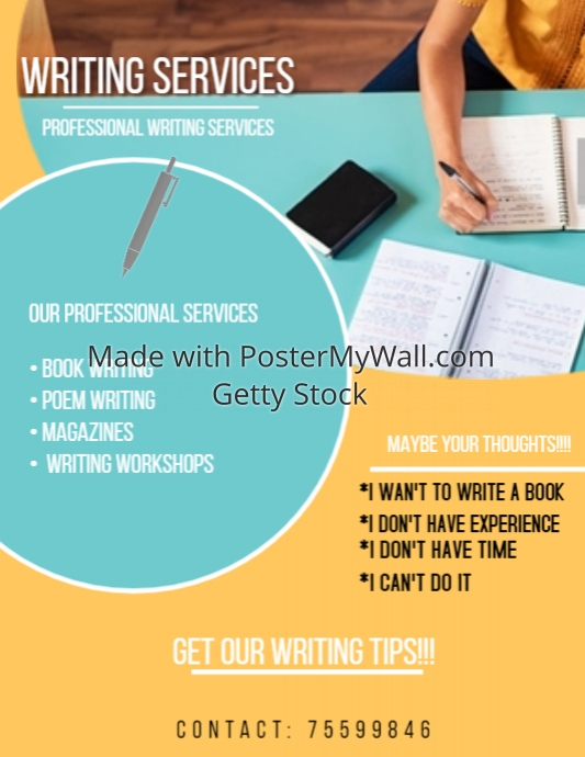 Copy of Professional Writing Service Flyer Ad | PosterMyWall