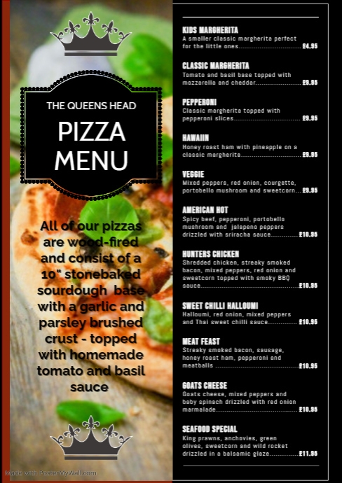 Pizza Menu Design Template | PosterMyWall