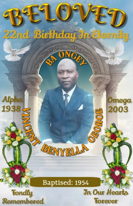 Heavenly Funeral Invitation Card Template (2) | PosterMyWall