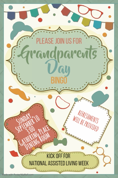 Grandparents Day Party Poster Template | PosterMyWall