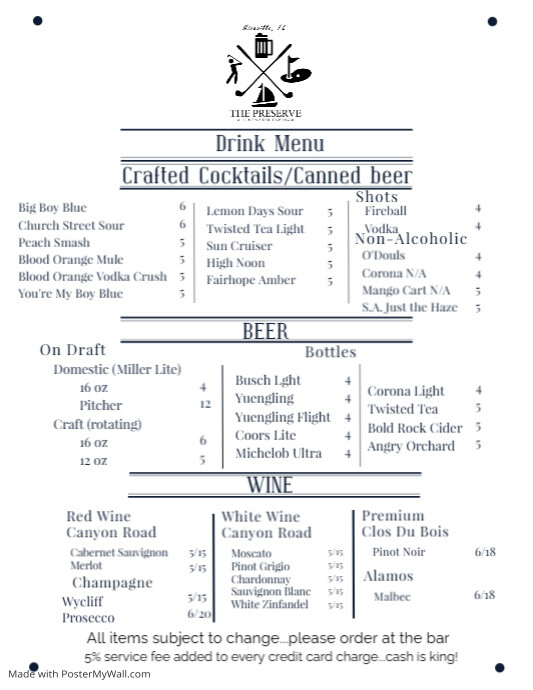 Bar menu design template | PosterMyWall