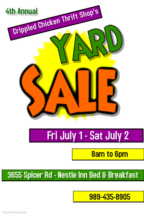 Crippled Chicken Thrift Shop Marketplace Sale | PosterMyWall