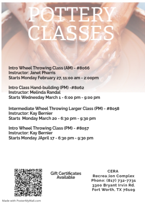 pottery classes Flyer design template | PosterMyWall