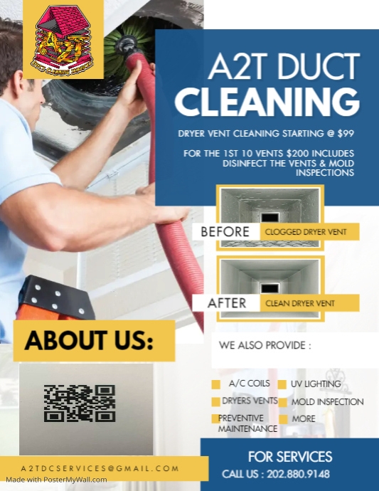 Blue Air Duct Cleaning Flyer Design | PosterMyWall