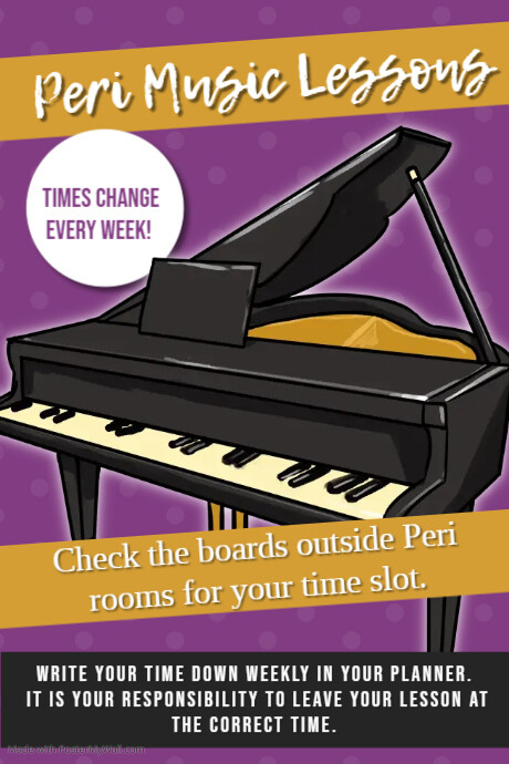 Piano Lessons Poster | PosterMyWall
