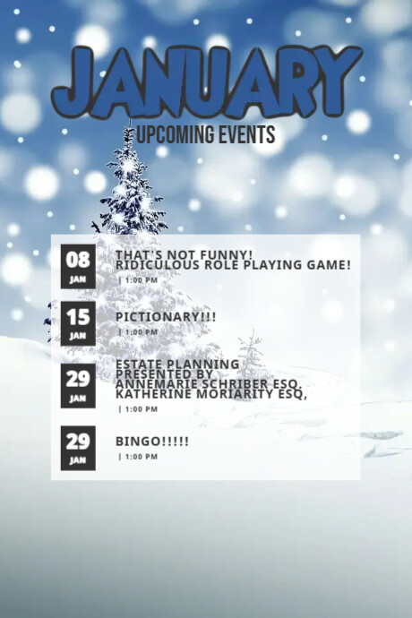 January Upcoming Event Planner Flyer | PosterMyWall