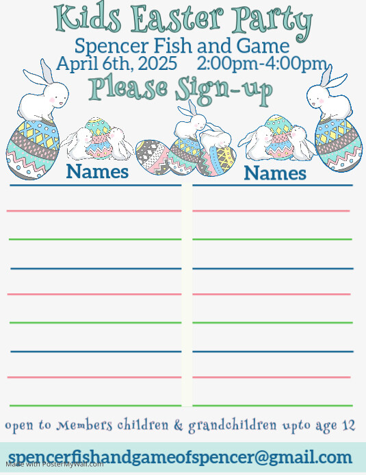 Kids Easter Event Sign-Up Sheet | PosterMyWall