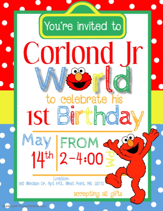 Elmo Birthday | PosterMyWall