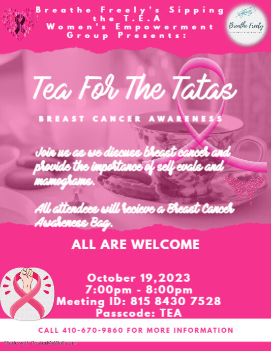 Think Pink Tea Event Flyer | PosterMyWall