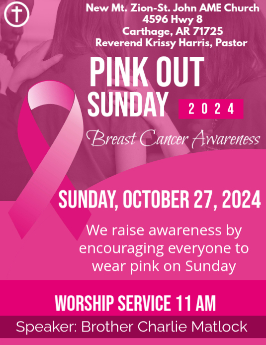 Breast Cancer Awareness Pink Ribbon Church Fl | PosterMyWall